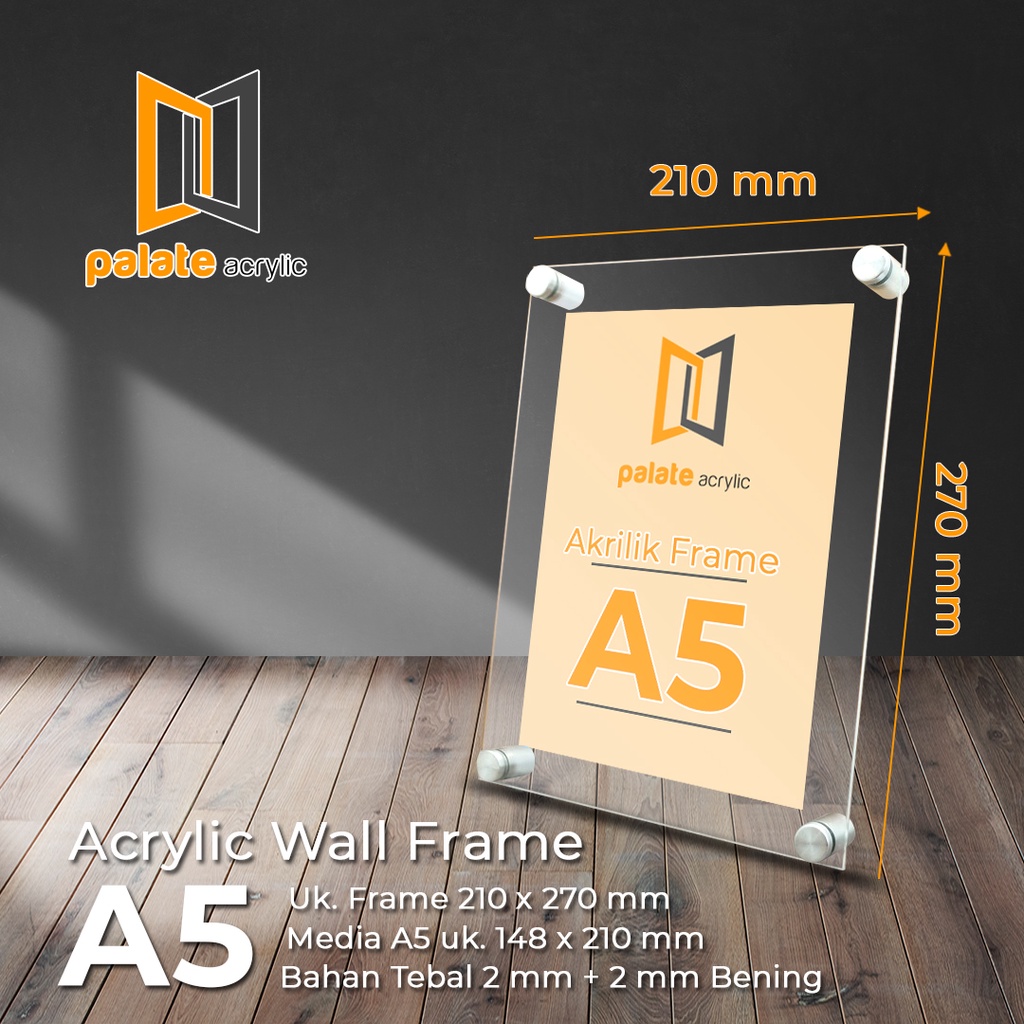 Jual AKRILIK FRAME A5 / ACRYLIC FRAME A5 2MM LANDSCAPE / PORTRAIT ...