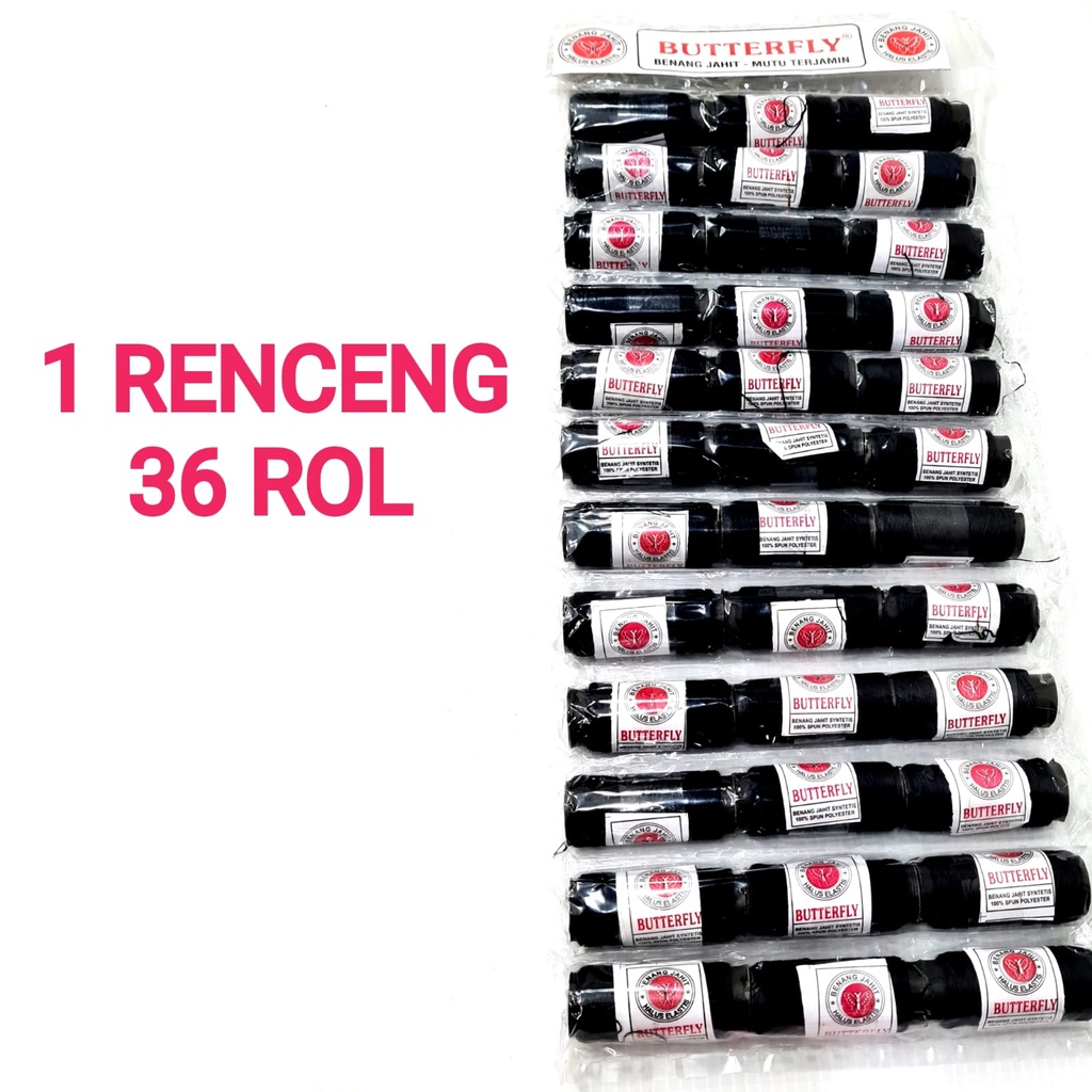 Jual Benang Jahit Hitam Renceng Isi 36 Rol | Shopee Indonesia