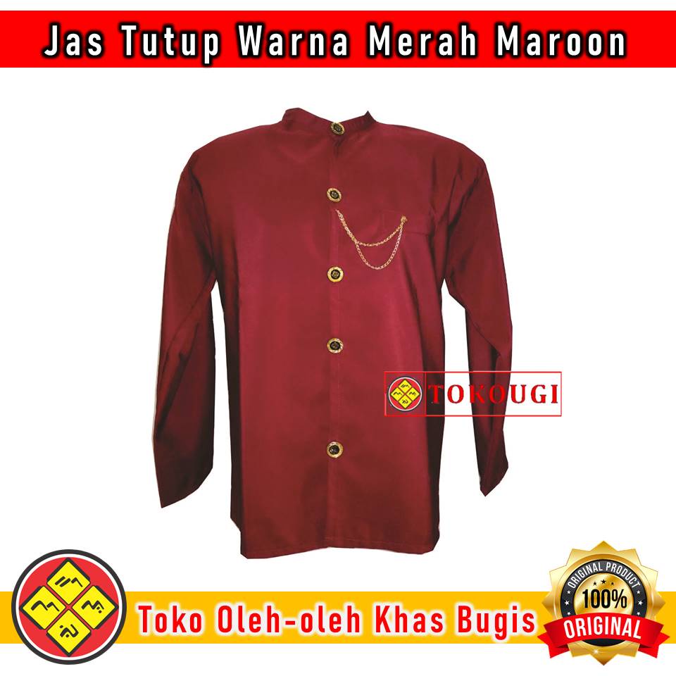 Jual Jas Tutup Khas Bugis Makassar Warna Merah Maroon | Shopee Indonesia