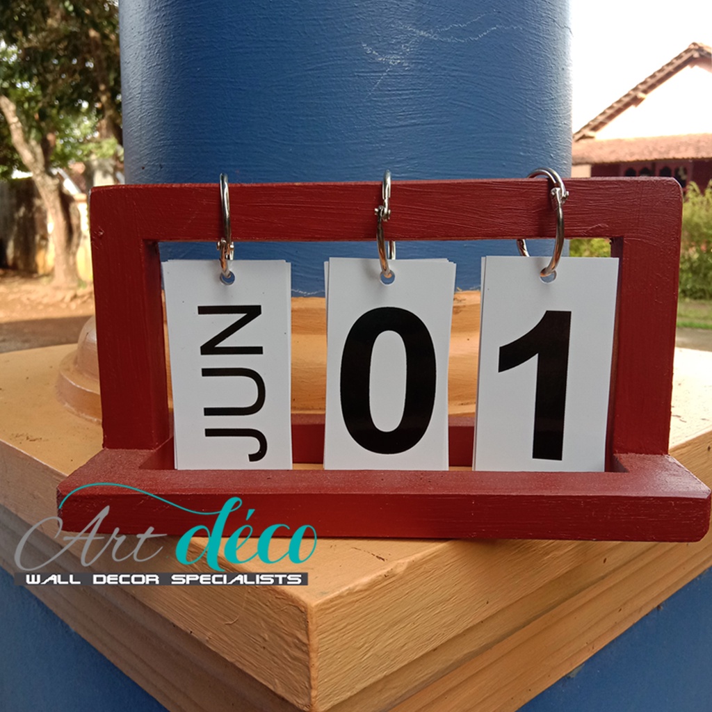 Jual Kalender Abadi Everlasting Calendar Kalender Kayu meja Unik ...