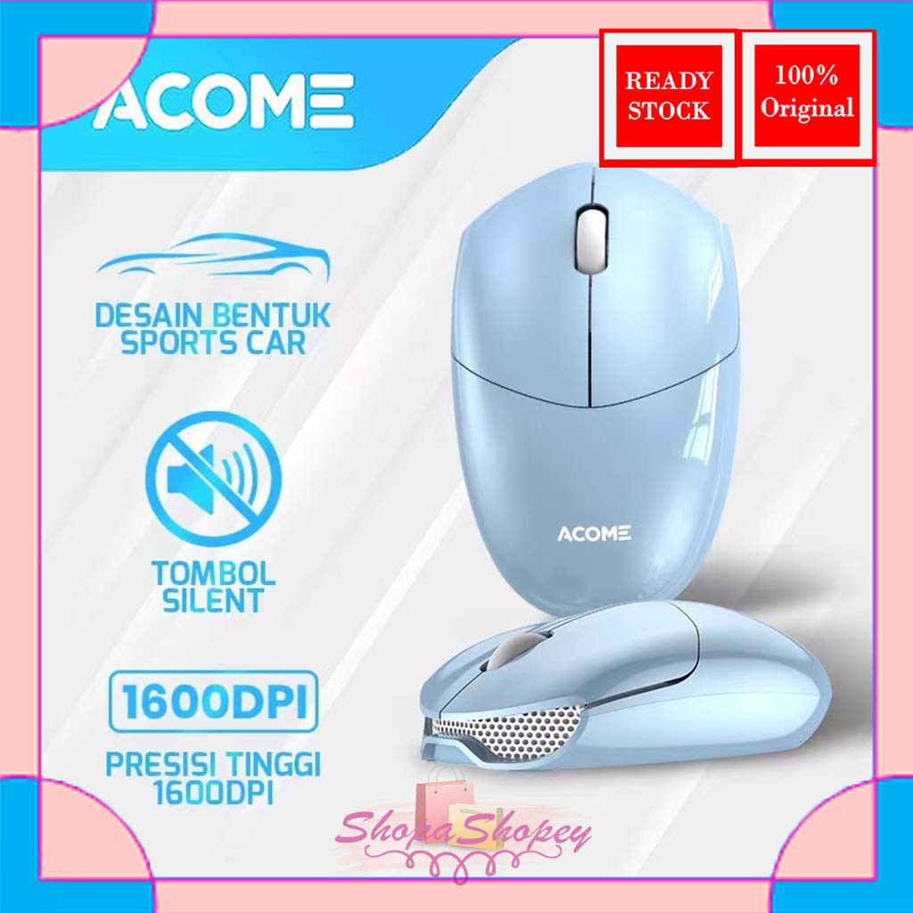 Jual Acome Mouse Wireless Silent Click Desain Sports Car AM200 Garansi ...