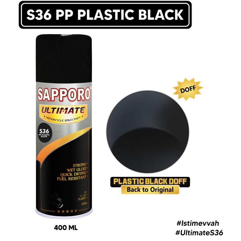 Jual Sapporo Ultimate S36 PP Plastic Black / Sapporo Ultimate / Cat Semprot / Cat Aerosol ...