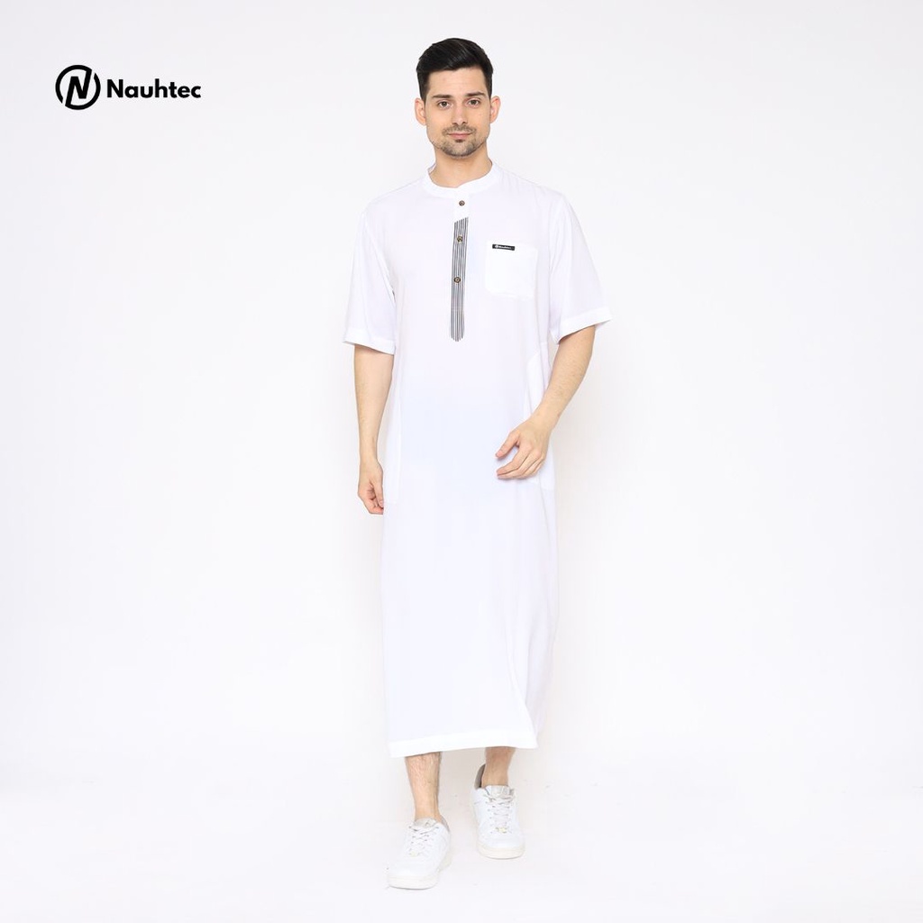 Jual NauhTec Baju Jubah Muslim Pria Jubah Gamis Sholat Muslim Pria Dewasa Warna Putih Katun ...