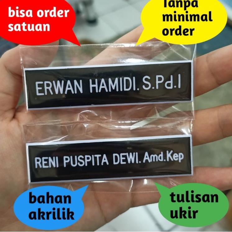 Jual Promo Gembira Nametag ukir magnet / pin nama / Nama dada ukir ...
