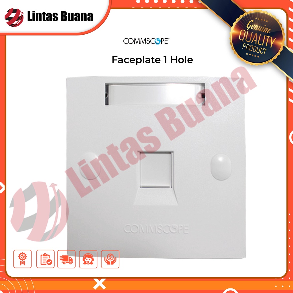 Jual AMP Commscope Faceplate 1-Port / Face Plate 1 Hole ORIGINAL ...