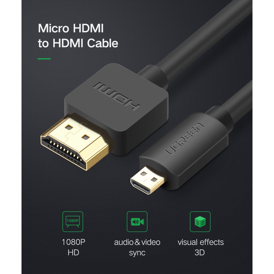 Jual Kabel Micro HDMI To HDMI UGREEN Support Ultra HD 4K Original | Shopee Indonesia