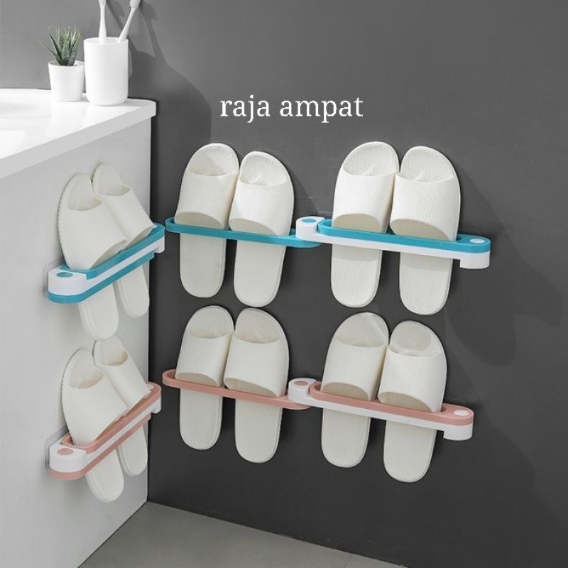 Jual Rak Sepatu Tempel Tempat Penyimpanan Sendal Sepatu Dinding 3 in1 ...