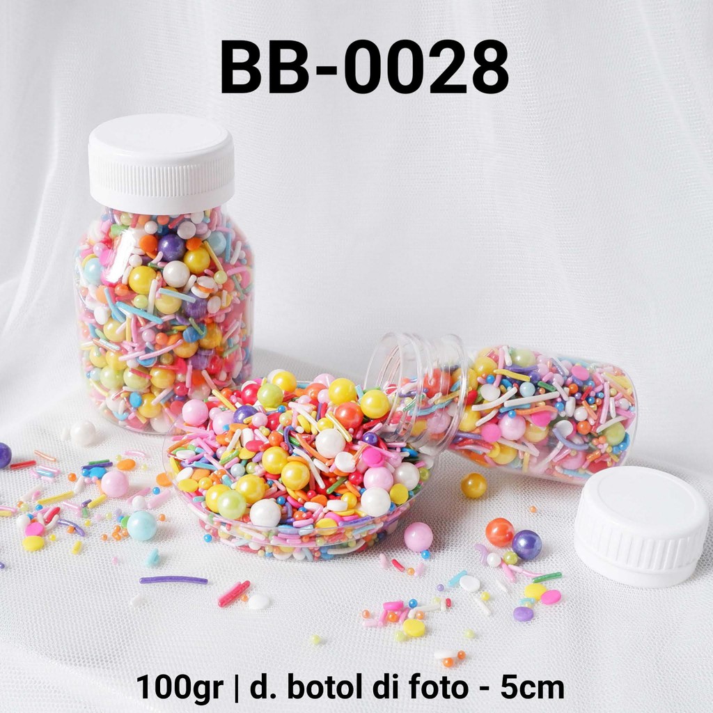 Jual BB-0028 Sprinkles sprinkle sprinkel 100gr 100 gram mix rainbow ...