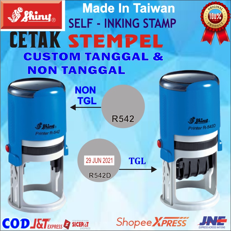 Jual STEMPEL TANGGAL OTOMATIS SHINY CAP KANTOR TOKO DAGANG R-542 DAN R ...