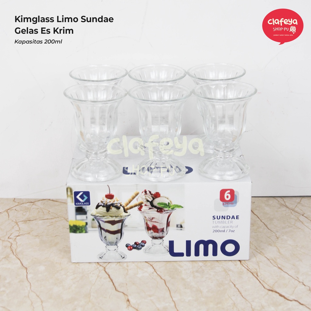 Jual Kimglass Limo Gelas Ice Cream Sundae Isi 6 - Gelas Ice Cream Limo ...