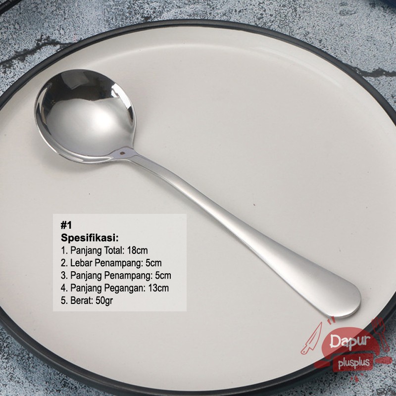 Jual Sendok Makan Bulat Korea Stainless Steel 301 Tebal Polos-Multi ...
