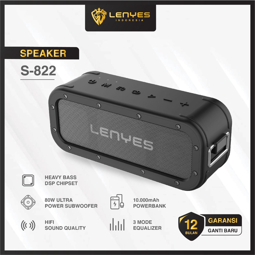 Jual LENYES S822 80W Ultra Bass Speaker Wireless Bluetooth 5.0 DSP Hifi ...