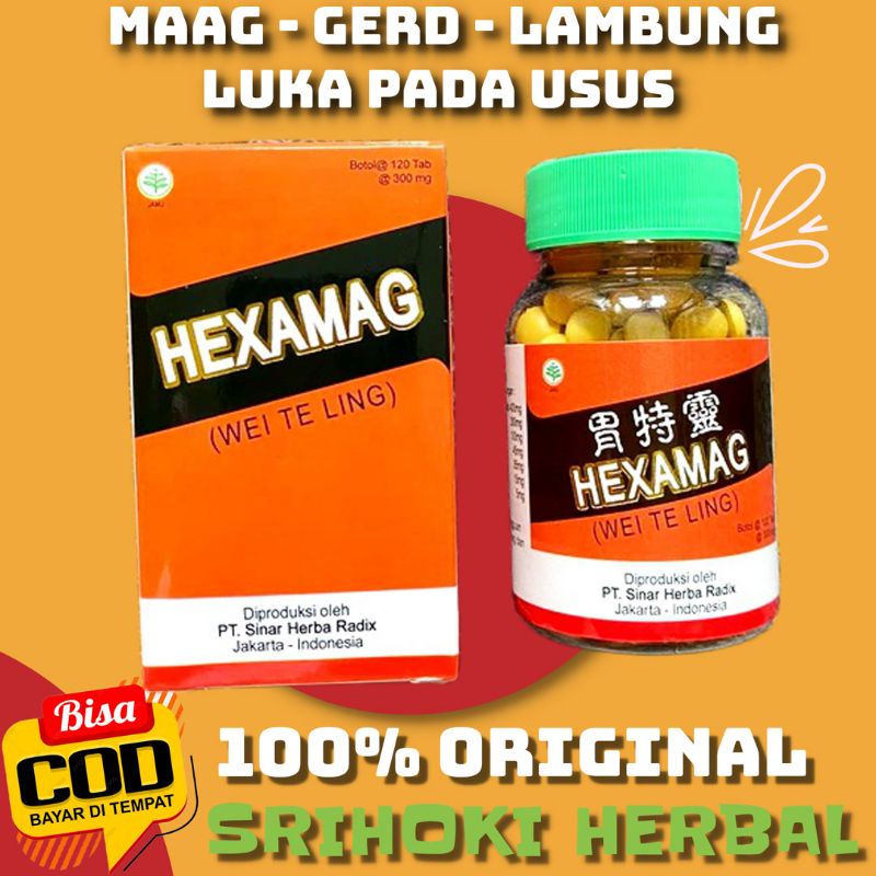 Jual Obat Herbal Lambung Usus maag pencernaan HEXAMAG 120'S Wei Te Ling ...
