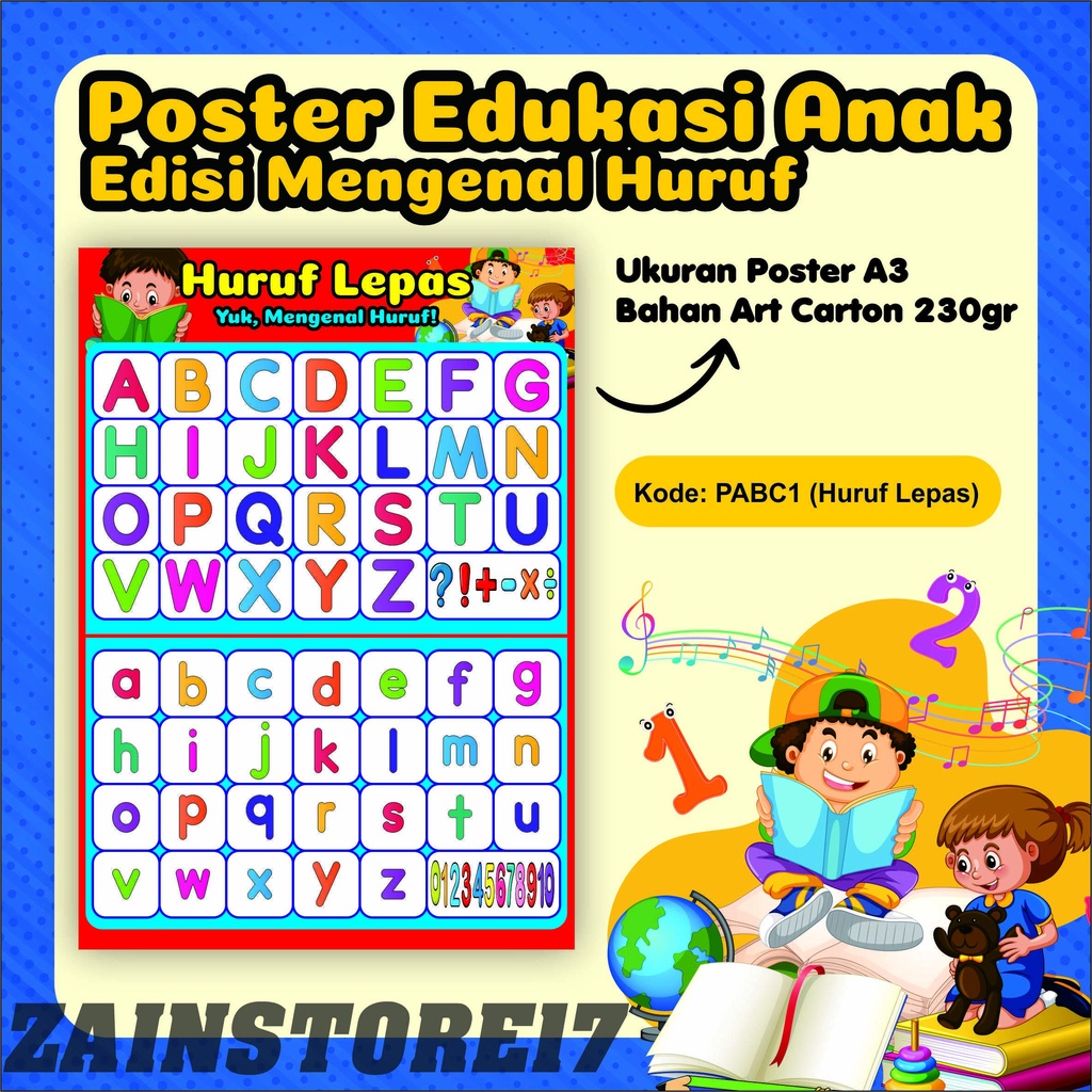 Jual Poster Edukasi Anak - Mengenal Huruf / Poster Alfabet / Alphabet ...