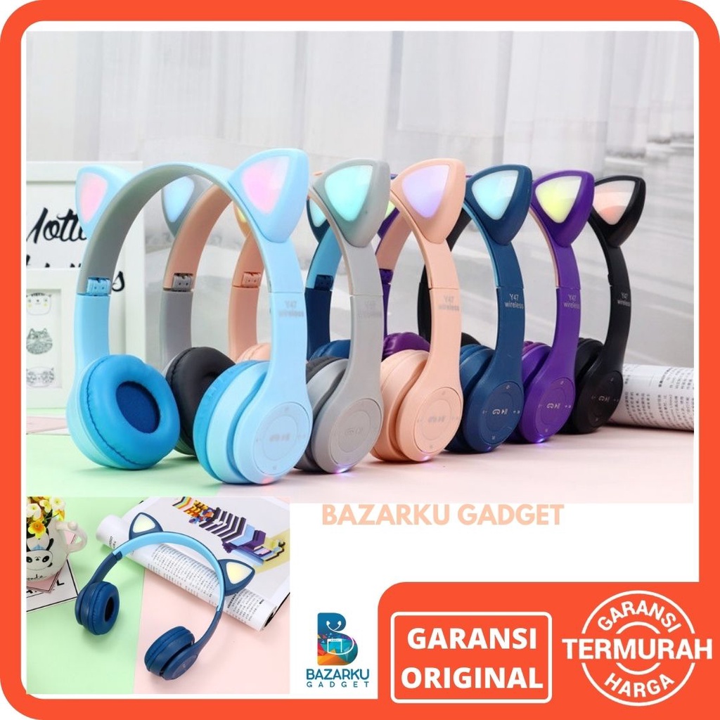 Jual Headphone Bluetooth Y47 Headset Y47 Headset Kucing Headphone ...
