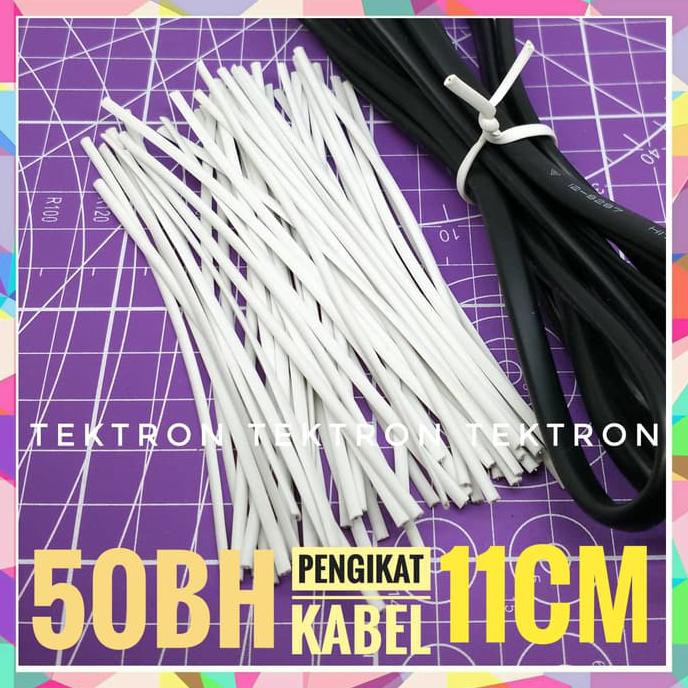 Jual 50 buah Kabel Pengikat p11cm, warna putih, kabel twist, ties ex ...