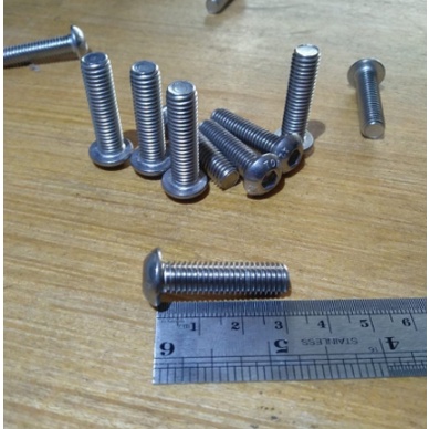 Jual BAUT L BUTTON STAINLESS STEEL M6 X 30MM | Shopee Indonesia