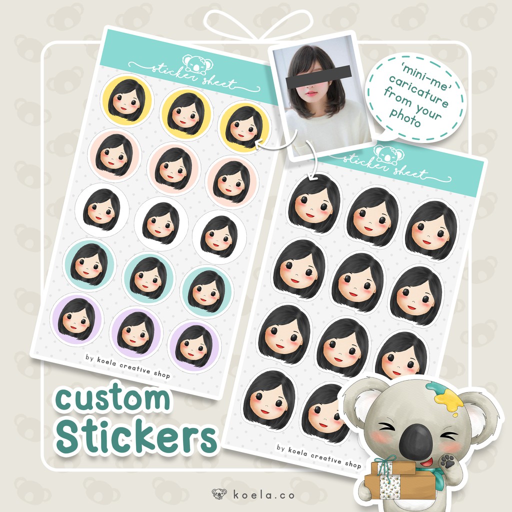 Jual [CUSTOM] CUTE CUSTOM STICKER SET - stiker label karikatur bisa ...