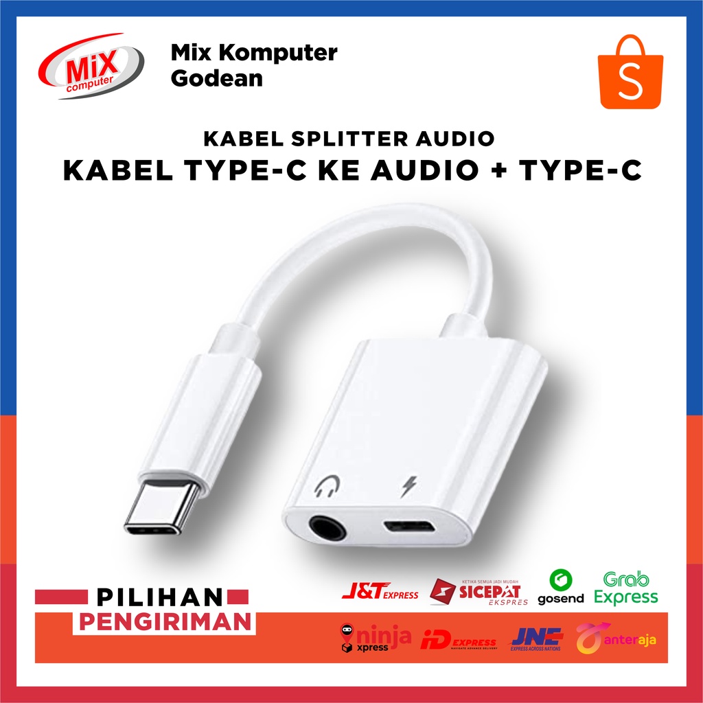 Jual Kabel Adapter Audio Type C - Splitter Converter Type C 2in1 ...