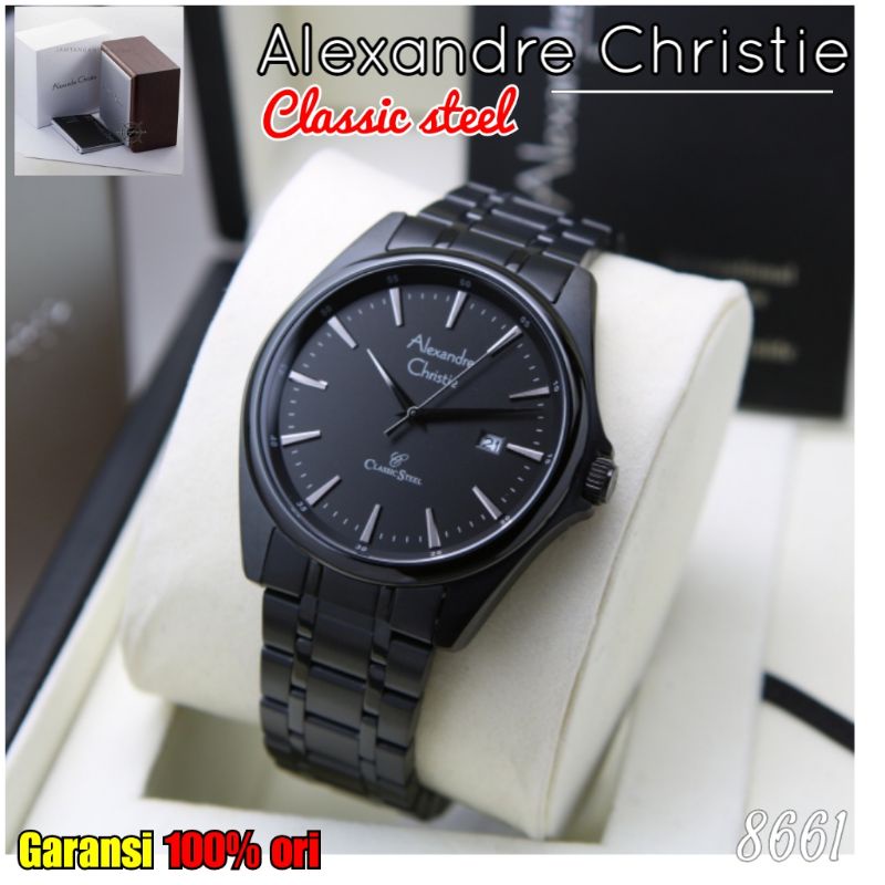 Jual Alexandre Christie ORIGINAL jam tangan pria full black AC1007 ...