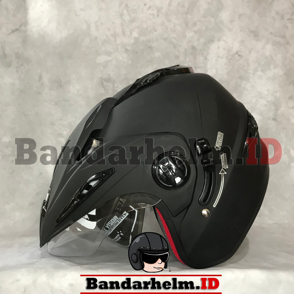 Jual Helm RN Double Visor Hitam Doff mirip Ink t1 Ori | Shopee Indonesia