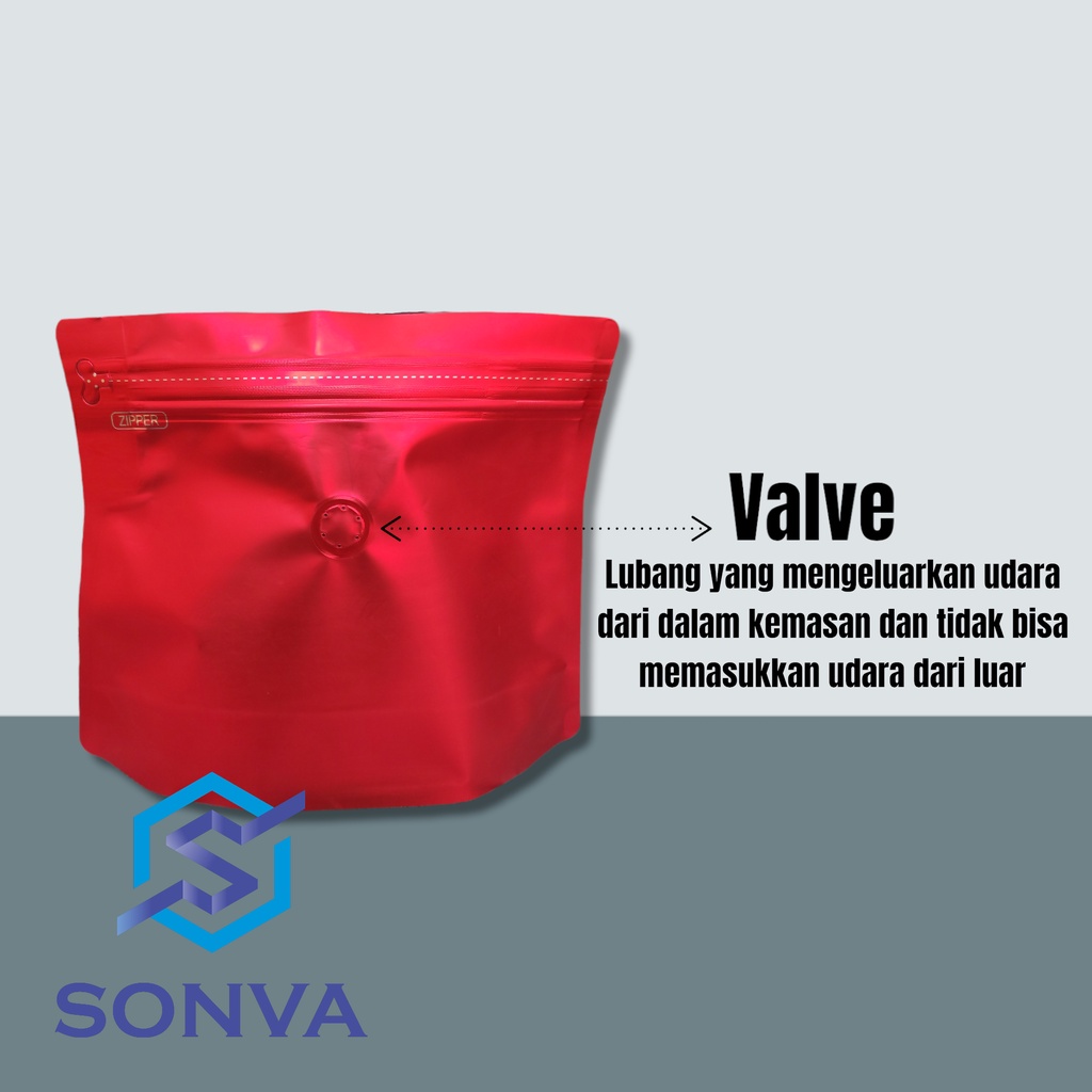 Jual KEMASAN TRAPESIUM MERAH GLOSSY 250 GR | KEMASAN STANDING POUCH ...