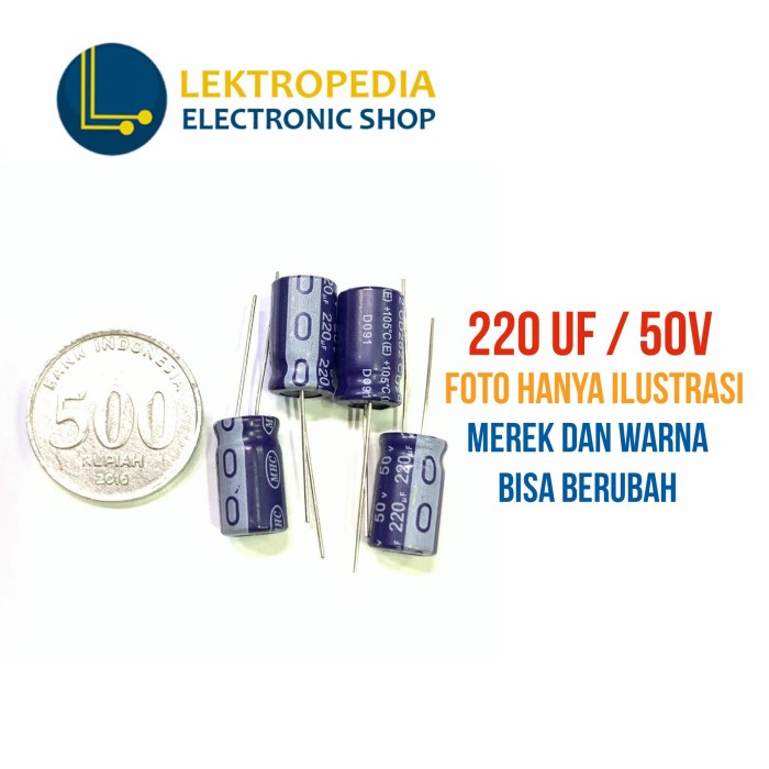 Jual Elco 220uf 50v Kapasitor 220 uf mikro 50 v volt Elko 50volt Capasitor | Shopee Indonesia