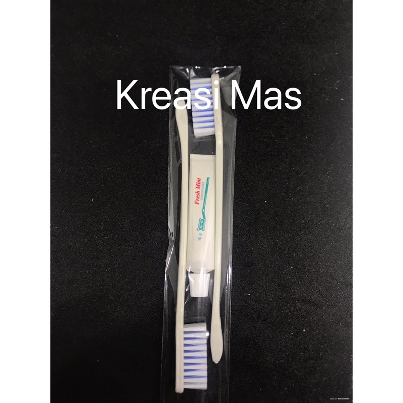 Jual Dental Kit 2 Sikat 1 Odol 10 gram Set (Bulu Halus) | Shopee Indonesia