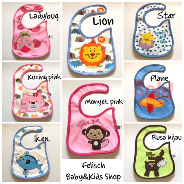 Jual Celemek kain carter baby / Bib liur bayi / slabber makan bayi ...