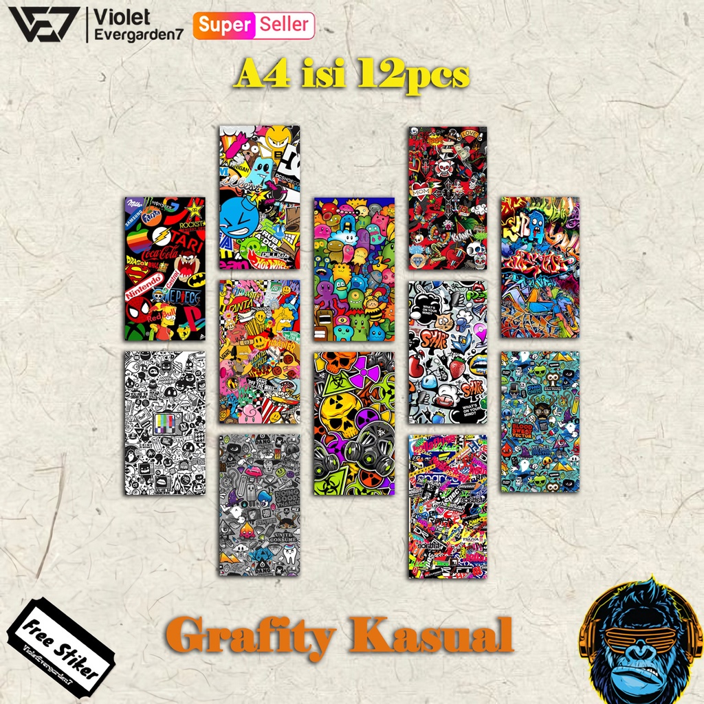 Jual POSTER GRAFITY KASUAL / FREE STICKER/ FREE CUSTOM/ HIASAN DINDING ...