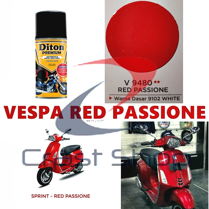 Jual Cat Pilox Diton Premium Vespa Red Passione 9480 Warna Merah Kilap ...