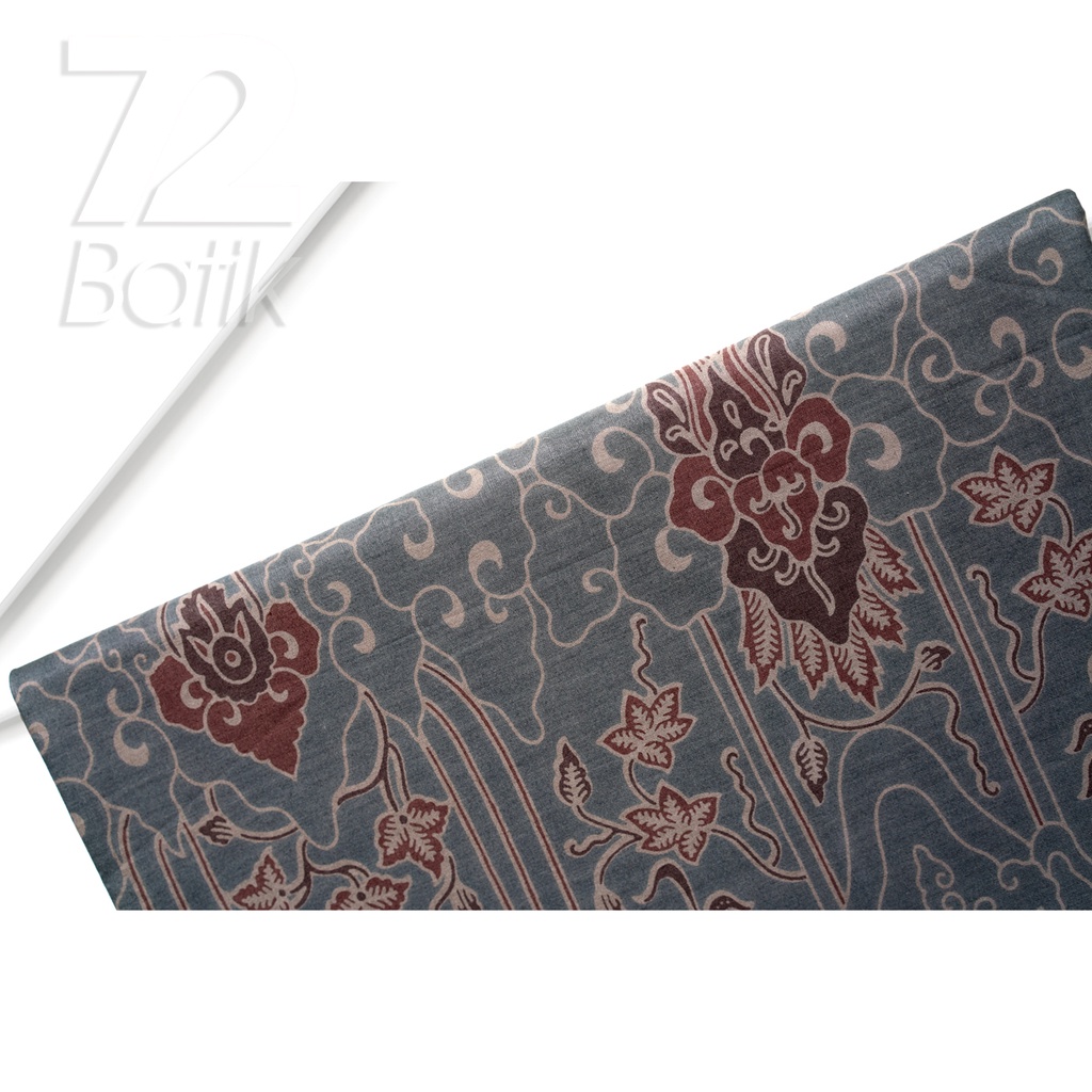 Jual KAIN BATIK PREMIUM Bahan Katun Motif Awan Mega Warna Abu Grey Gray ...