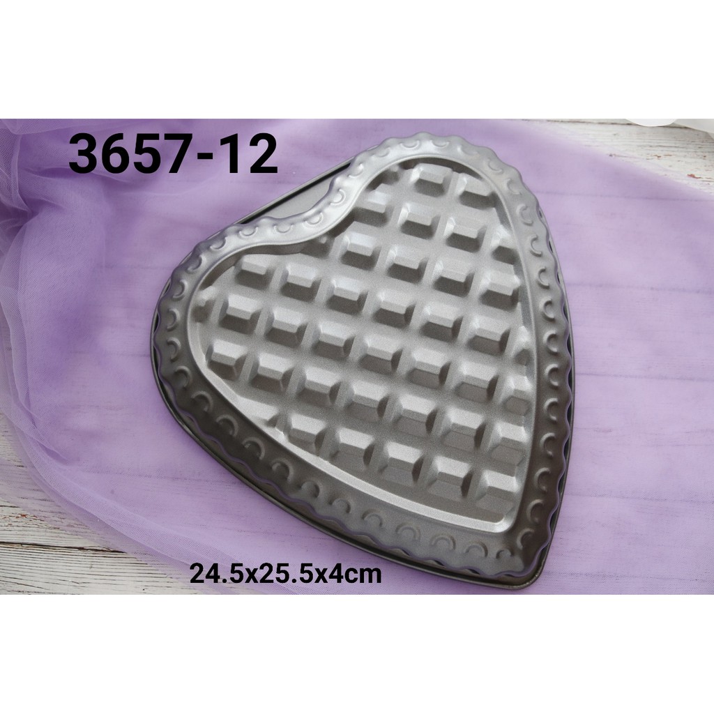 Jual 3657-12 Loyang Teflon Anti Lengket Hati Motif Jaring yamama baking ...