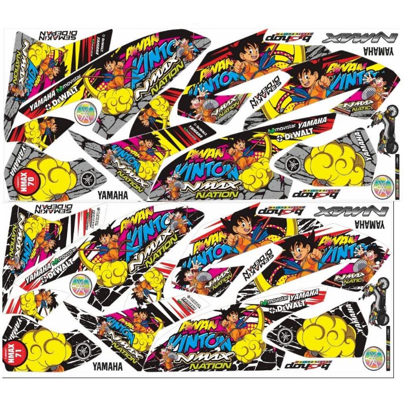 Jual STICKER STRIPING SEMI FULL YAMAHA NMAX AWAN KINTON YELLOW | Shopee ...
