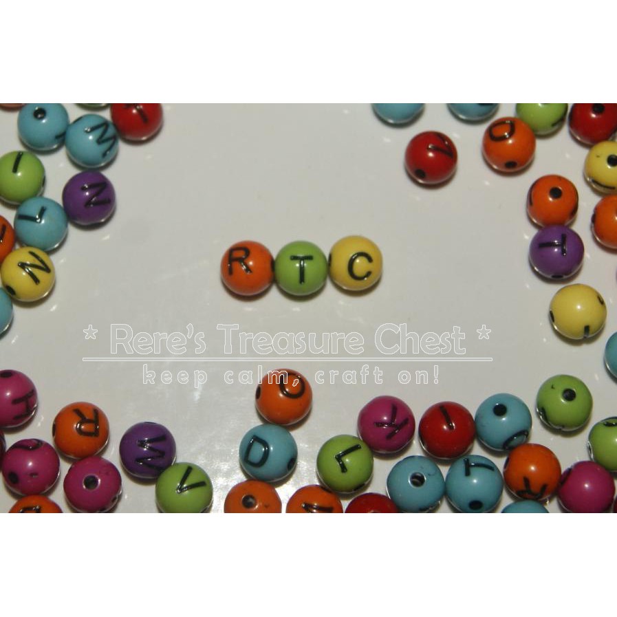 Jual Alphabet Beads / Manik Alfabet Bulat Warna - Warni | Shopee Indonesia