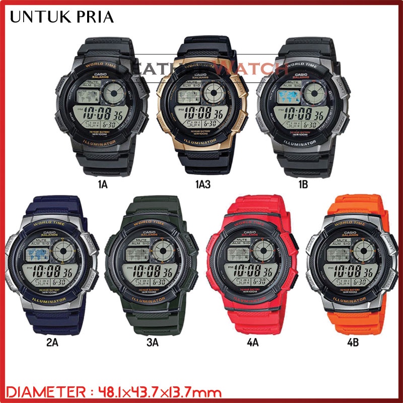 Jual Casio Original AE1000 / AE-1000W : Jam Tangan Pria Digital Karet | Shopee Indonesia
