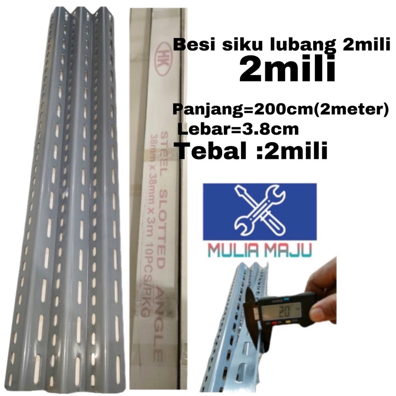 Jual besi siku lubang HK 2mili ukuran 200cm(2meter) | Shopee Indonesia