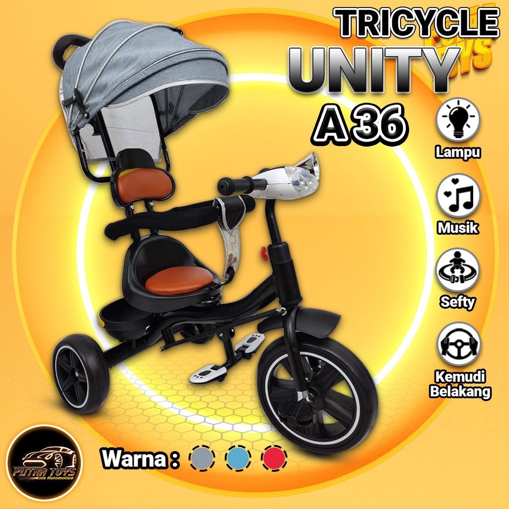 Jual Sepeda Roda Tiga Anak Tricycle UNITY A36 Musik dan Lampu | Shopee ...