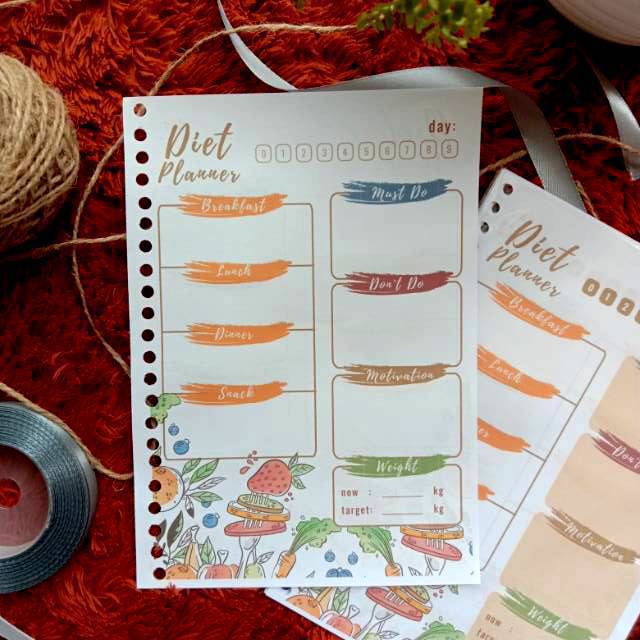 Jual Kertas Planner Diet A5 / Journal Diet / Isi Binder | Shopee Indonesia
