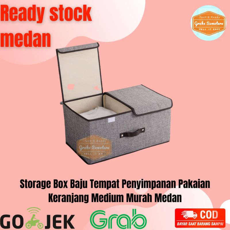 Jual Storage Box Baju Tempat Penyimpanan Pakaian Keranjang Medium Murah ...