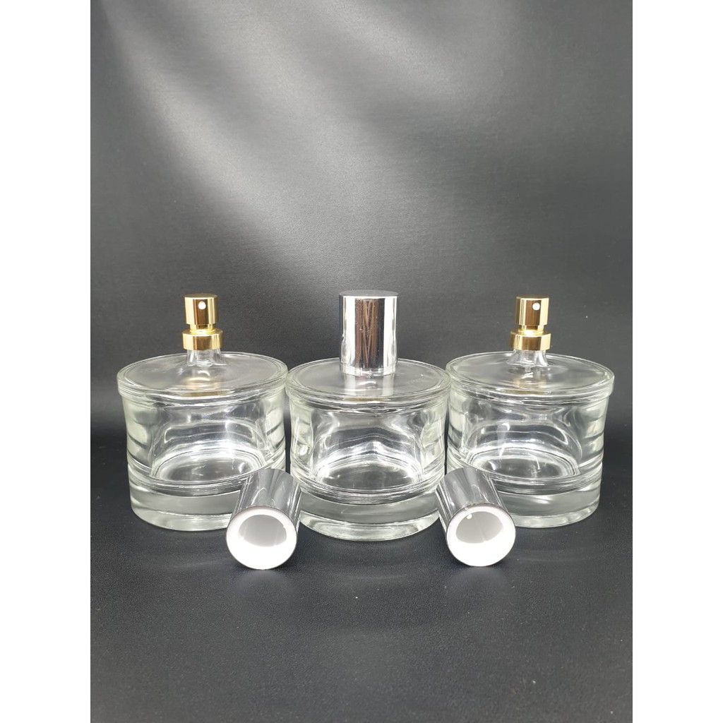 Jual Botol Parfum Press V31722 95ML Pump Gold Tutup Full Silver ...