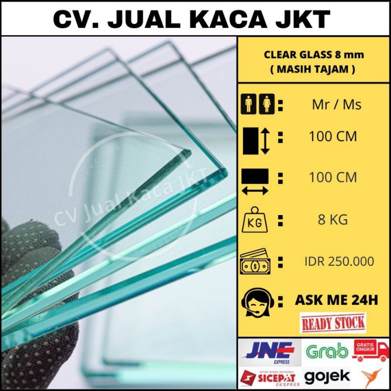 Jual Kaca Clear / Kaca Bening 8 mm ( 8 mili ) masih tajam Volume 1 m2 ...