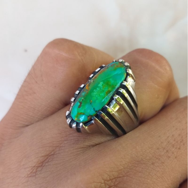 Jual PIRUS ASLI PERSIA ORIGINAL NATURAL TURQUOISE RING HANDMADE HIGH ...