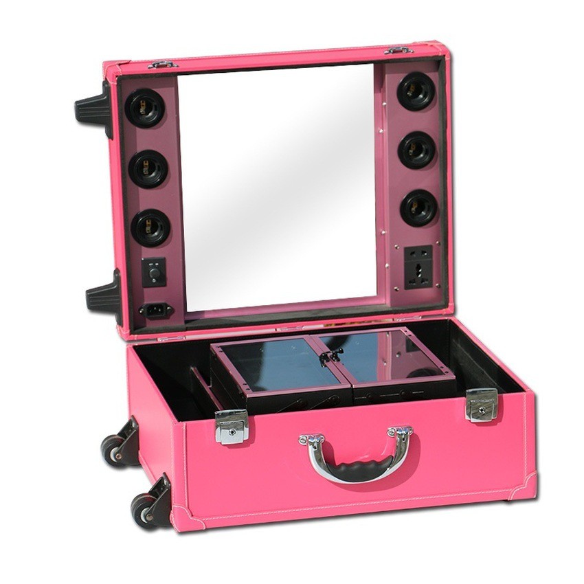 Jual Seongnam Koper Makeup Troli Beauty Case Make up Case with LED ...