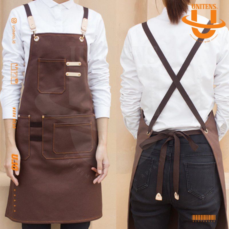 Jual UNITENS ACL.V3 Canvas Barbershop Apron Barista Kanvas Celemek ...