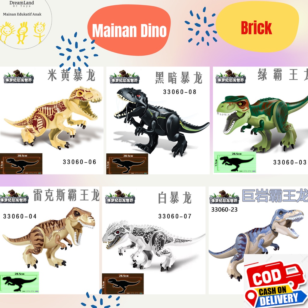 Jual Mainan edukasi anak block boneka Hewan Dinosaurus Trex ...