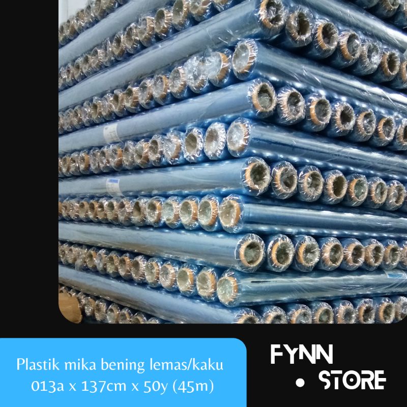 Jual Plastik mika bening lemas / kaku 0.13a x 137 cm x 50 yard dijual per roll | Shopee Indonesia