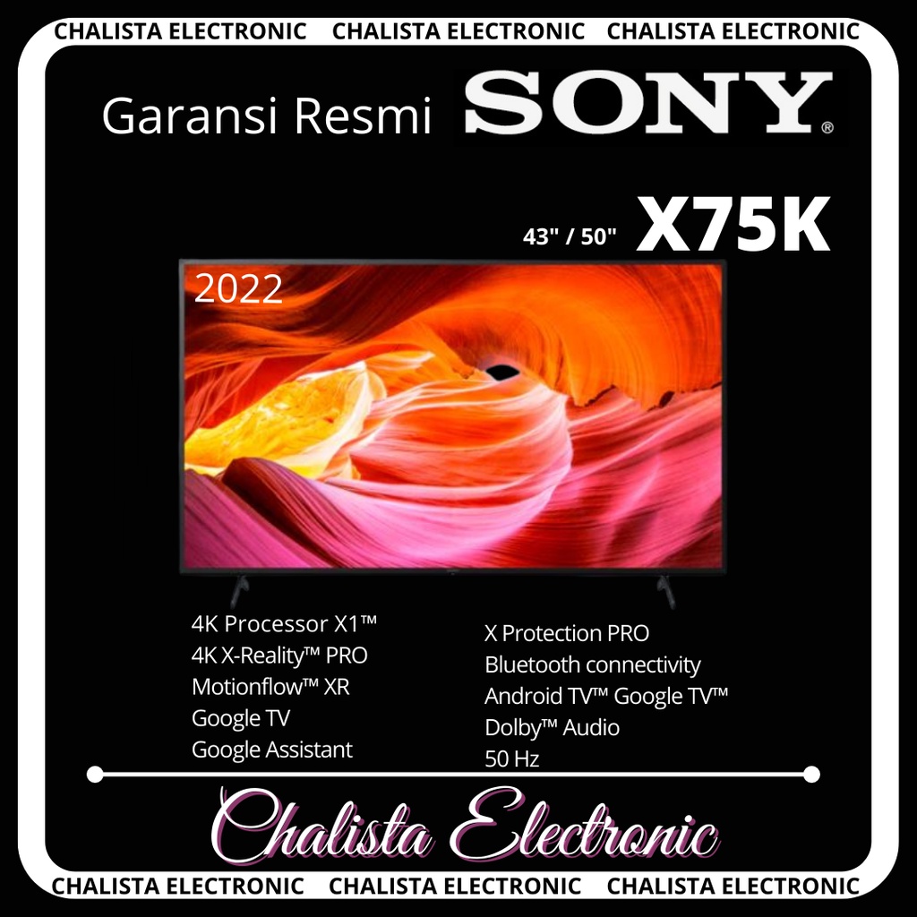 Jual SONY 55X75K 4K UHD HDR Smart Android TV 55 Inch KD-55X75K | Shopee ...