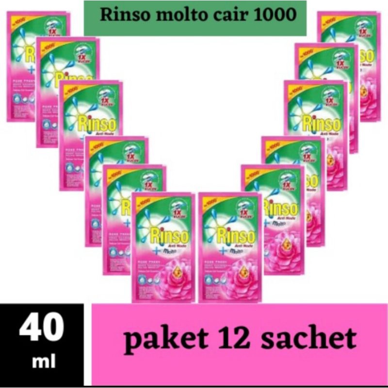 Jual Rinso cair sachet 40ml,38 ml isi 12 pcs | Shopee Indonesia