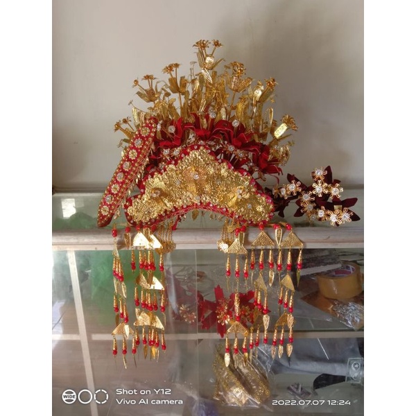 Jual set mahkota pengantin Palembang/aksesoris pengantin Palembang/pakaian adat Palembang ...